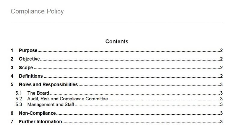Policy on Compliance – GRCReady