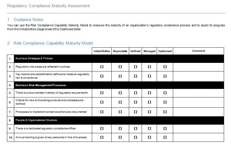 Regulatory Compliance Maturity Assessment – GRCReady