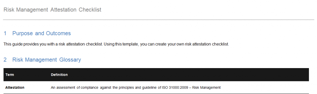 Risk Management Attestation Checklist – GRCReady
