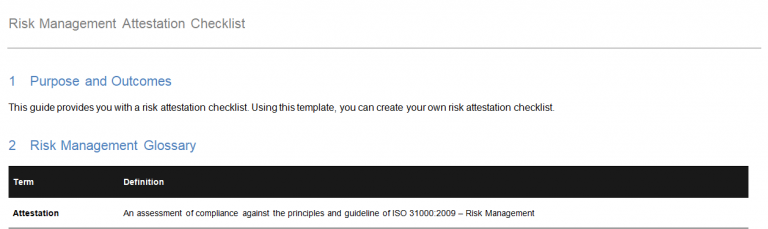 Risk Management Attestation Checklist – GRCReady
