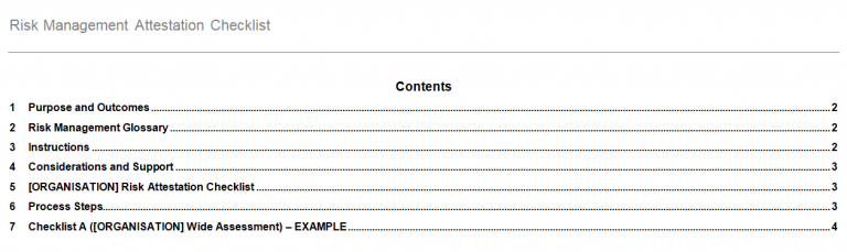 Risk Management Attestation Checklist – GRCReady
