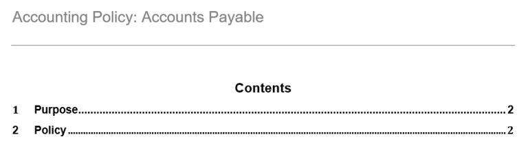 Accounting Policy for Accounts Payable – GRCReady