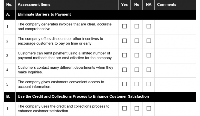 Accounts Receivable, Credit and Collections Questionnaire – GRCReady