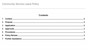 Policy for Community Service Leave – GRCReady