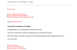 Letter for Completion of Probation – GRCReady