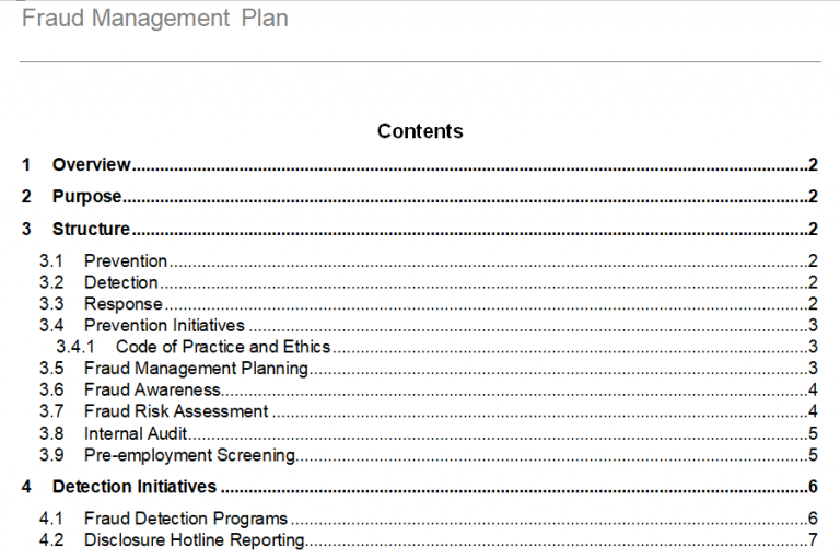 Plan for Fraud Management – GRCReady