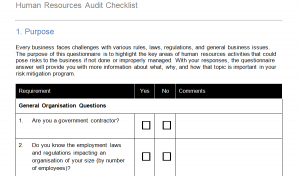 Human Resources Audit Checklist – GRCReady