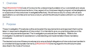 Procedure for Investigations – GRCReady