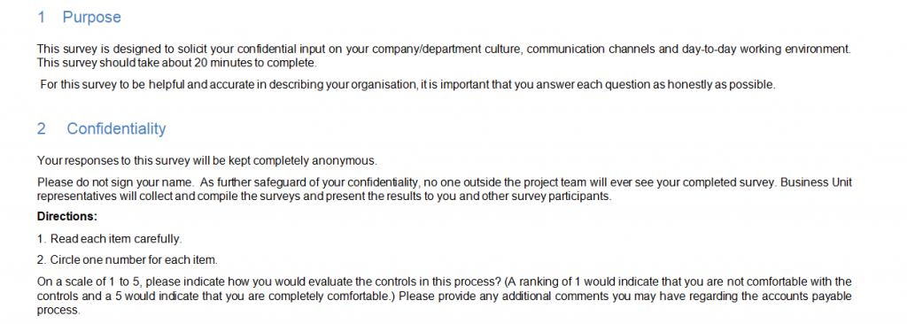 Organisational Culture Survey – GRCReady