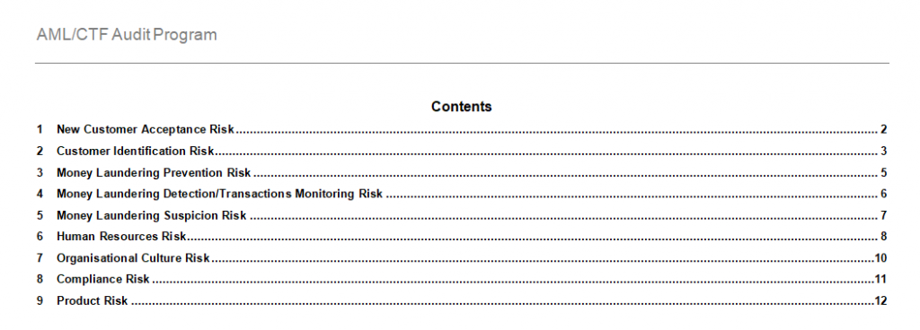 AML/CTF Audit Program – GRCReady