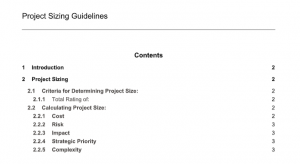 Guidelines for Project Sizing – GRCReady