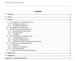Procedure for Hot Work – GRCReady