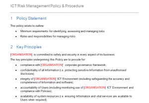 Policy and Procedure for ICT Risk Management – GRCReady