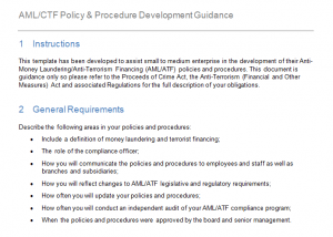 Guidance for AML/CTF Policy & Procedure Development – GRCReady