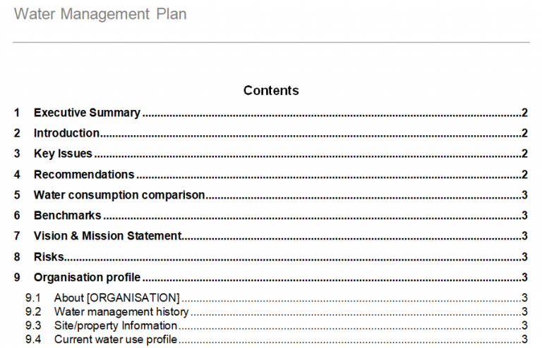 Plan for Water Management – GRCReady