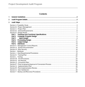 Project Development Audit Program – GRCReady