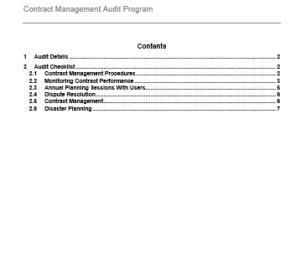 Contract Management Audit Program – GRCReady