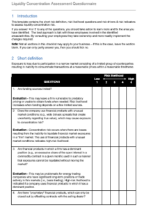 Risk Assessment Questionnaire for Liquidity Concentration – GRCReady