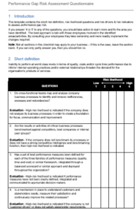 Risk Assessment Questionnaire for Performance Gaps – GRCReady