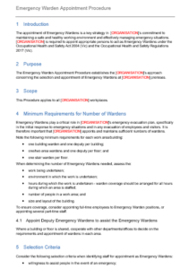 Procedure for Emergency Warden Appointment – GRCReady