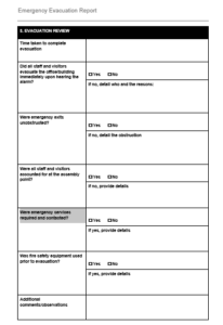 Report for Emergency Evacuation – GRCReady