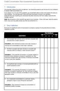 Risk Assessment Questionnaire for Credit Concentration – GRCReady