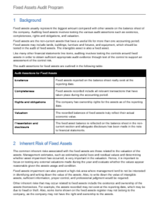Fixed Assets Audit Program – GRCReady