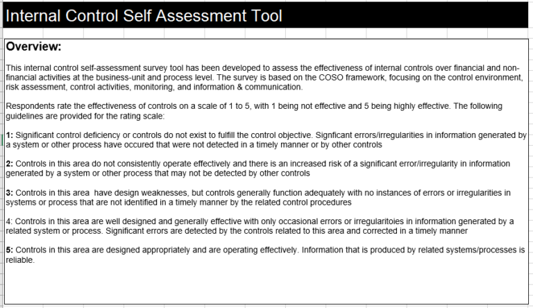 Internal Controls Self Assessment Tool – GRCReady
