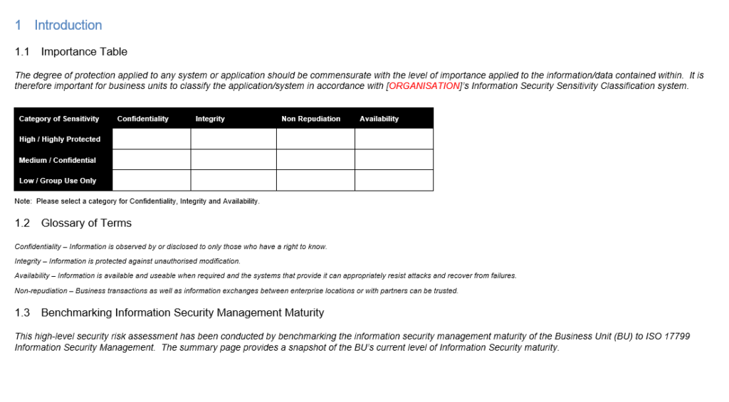 Matrix for Information Security Risk Assessment – GRCReady
