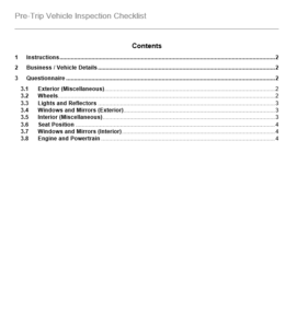 Checklist for Pre-Trip Vehicle Inspection – GRCReady