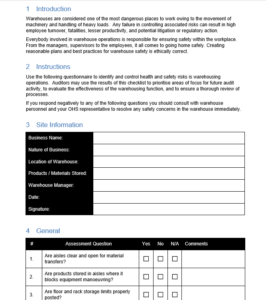 Self-Assessment for Warehouse Safety – GRCReady