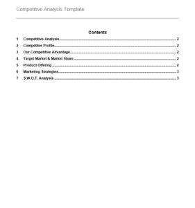 Template for Competitive Analysis – GRCReady