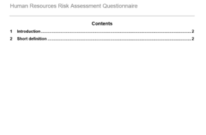 Risk Assessment Questionnaire for Human Resources – GRCReady