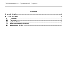 Audit Program for OHS Management System – GRCReady