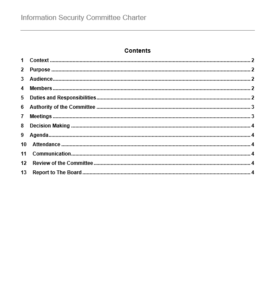 Charter for Information Security Committee – GRCReady