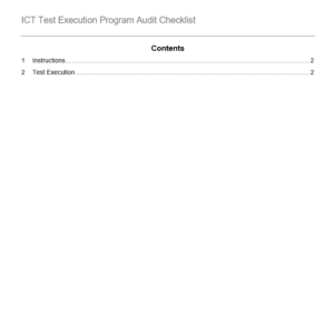 Audit Checklist for ICT Test Execution Program – GRCReady