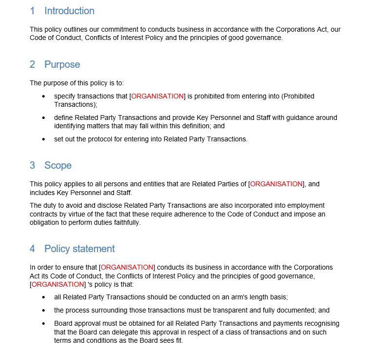 Policy For Related Party Transactions GRCReady Policy For Related Party Transactions GRCReady