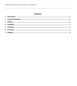 Checklist for Data Quality Assessment (DQA) – GRCReady
