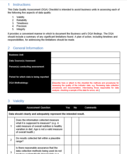 Checklist for Data Quality Assessment (DQA) – GRCReady