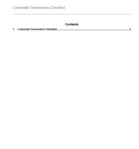 Checklist for Corporate Governance – GRCReady
