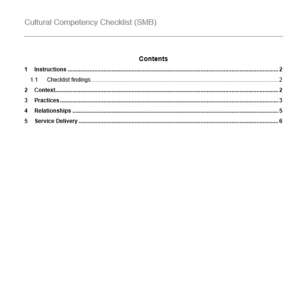 Checklist for Cultural Competency (SMB) – GRCReady