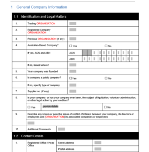 Supplier Pre-Qualification Questionnaire (SMB) – GRCReady
