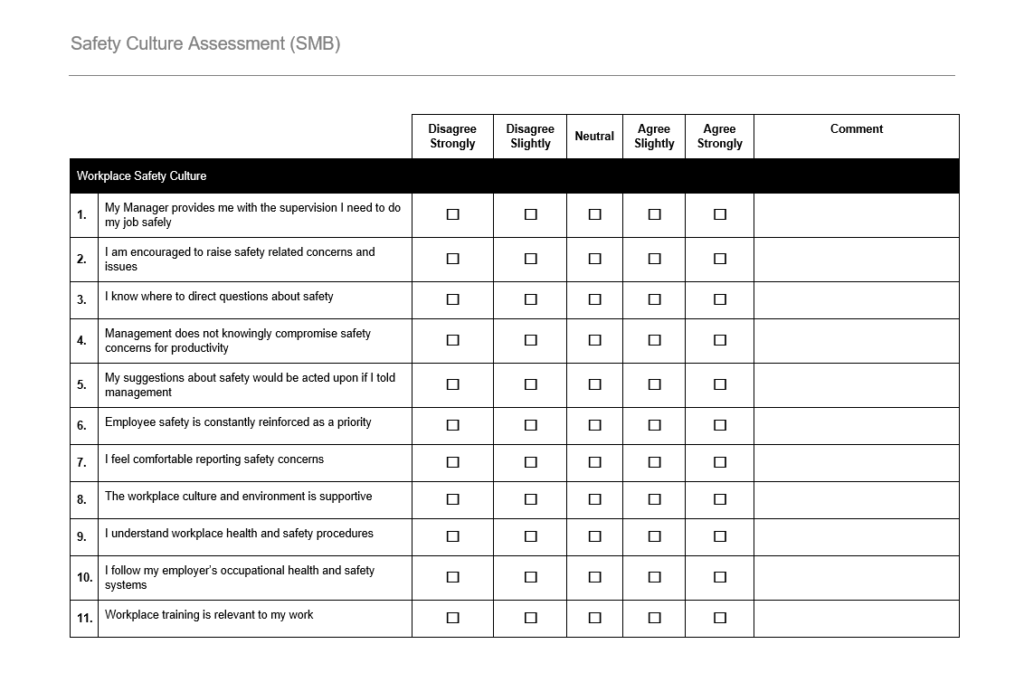 Assessment of Safety Culture (SMB) – GRCReady