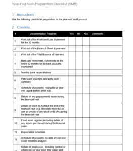 Checklist for Year-End Audit Preparation (SMB) – GRCReady