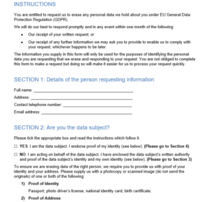Right to Erasure Request for GDPR – GRCReady